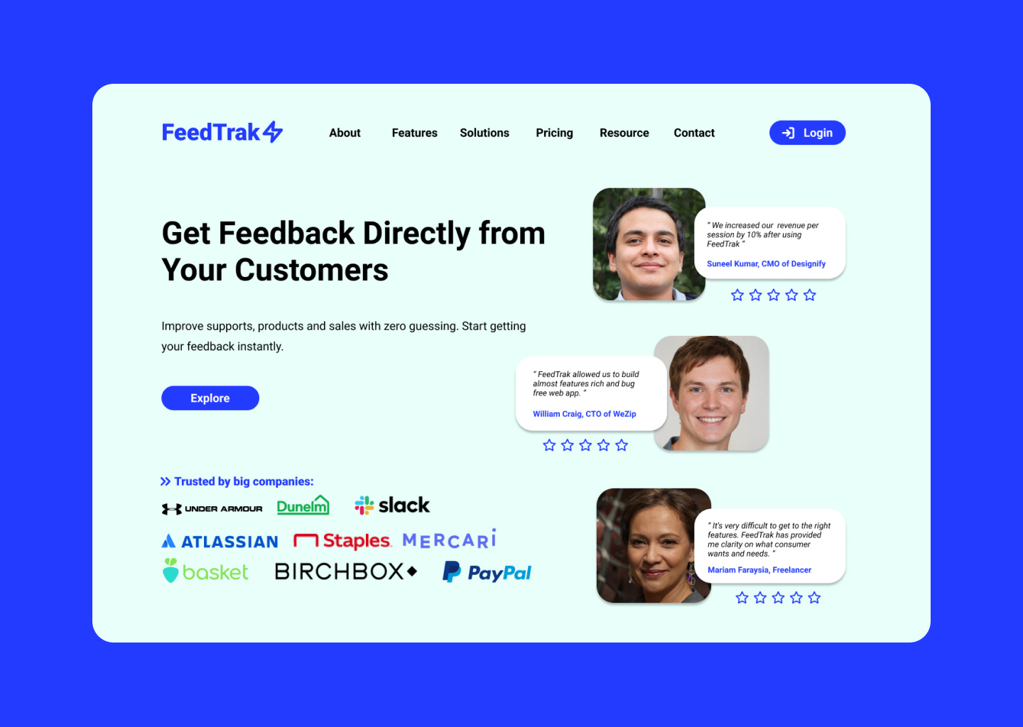 FeedTrak⚡ - Feedback Technology Startup by Naz M. on Dribbble
