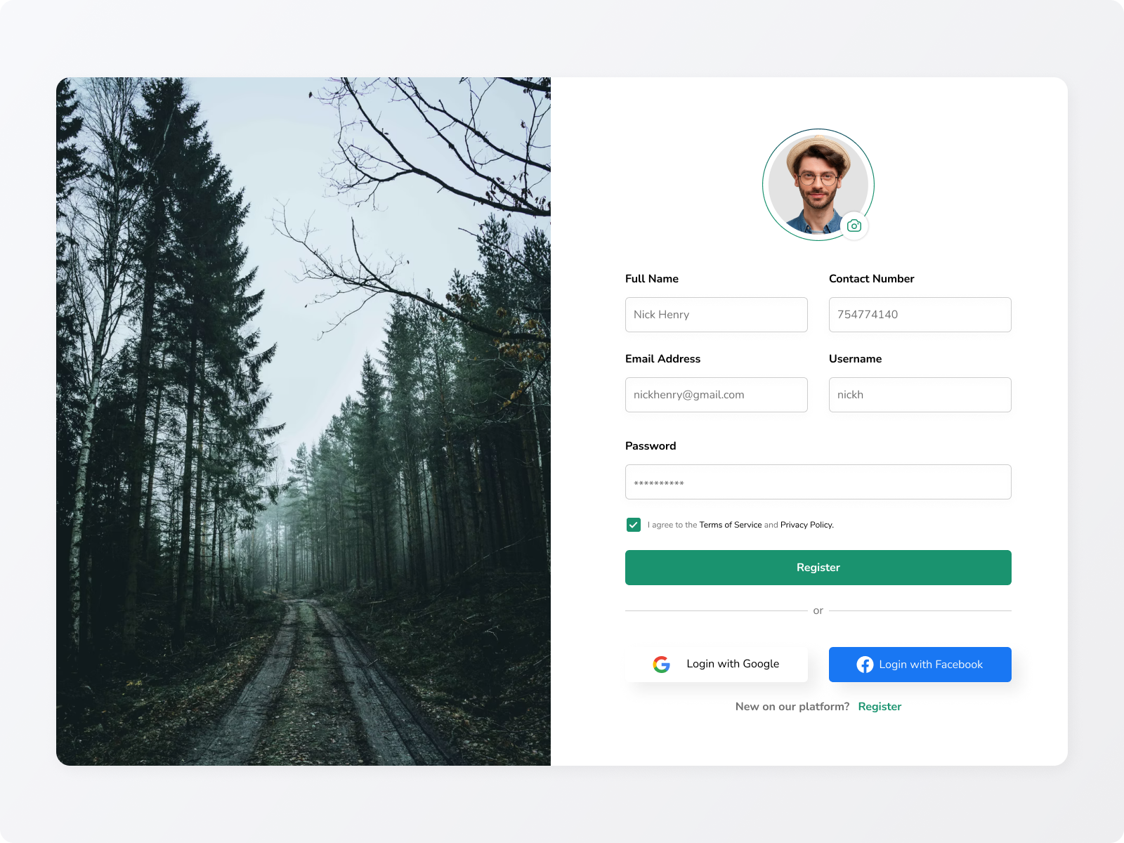 Register form Page Web UI Design by Fowzan Razak on Dribbble