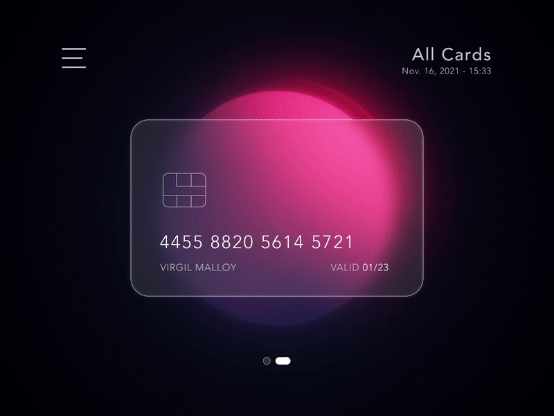 Banking App Cards Landing Page Animation by Mehmet Kabak on Dribbble