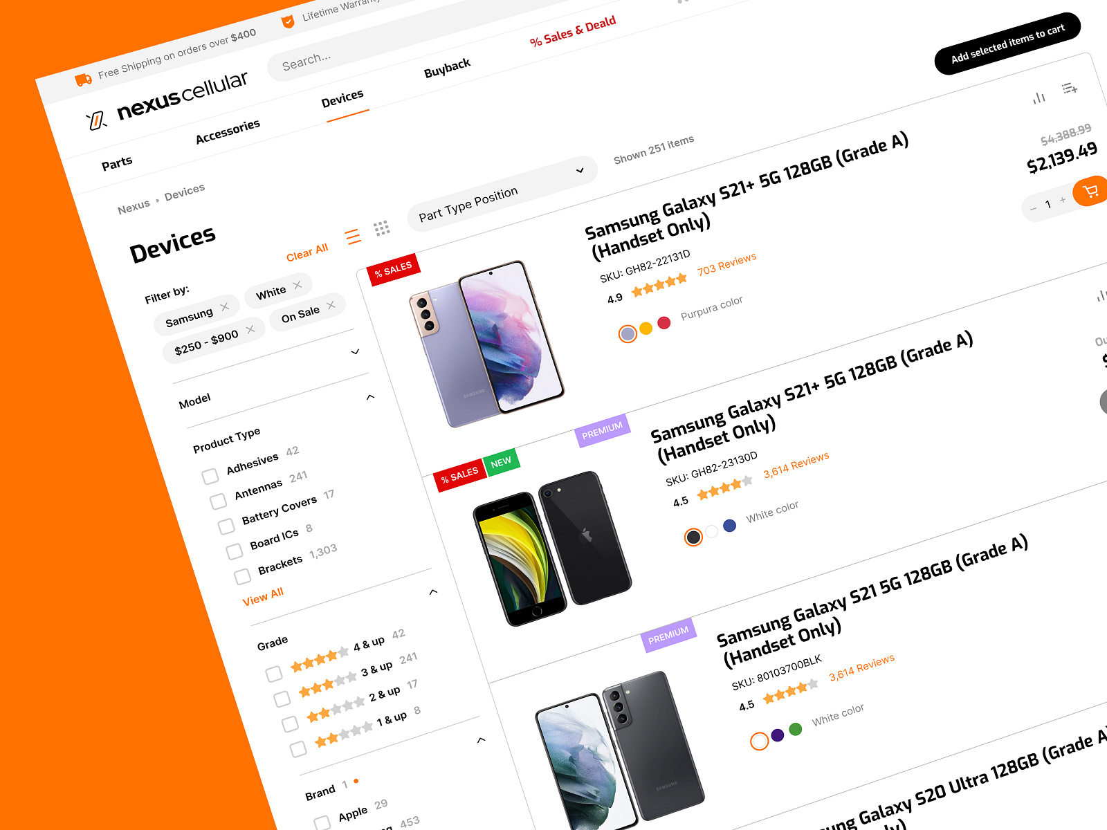 Products list. Catalog design for NexusCellular website by Basov: UX/UI ...