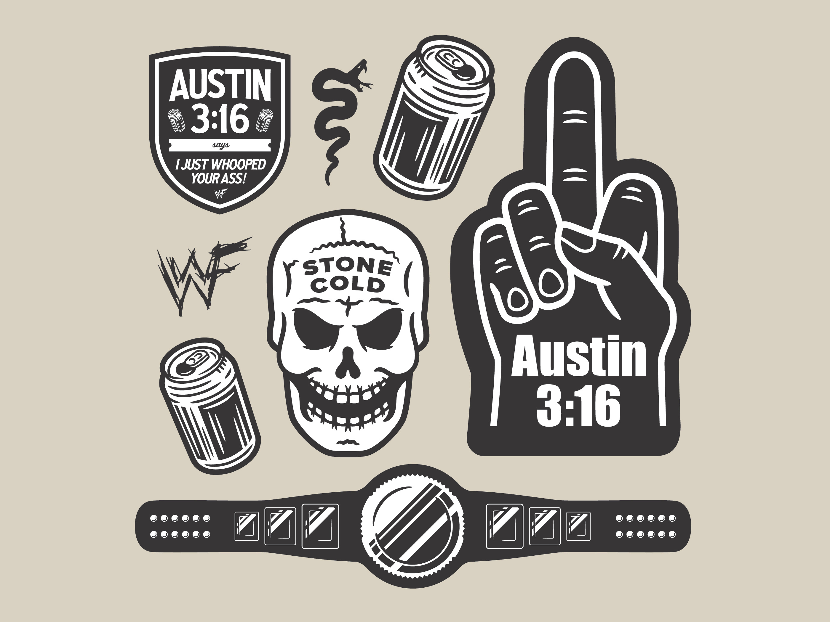 Stone Cold Flash Sheet by Steve Cardi on Dribbble