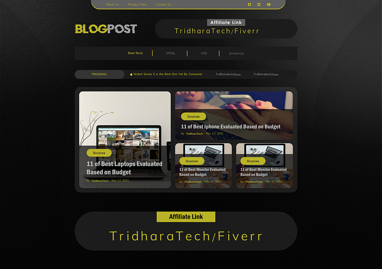 Modern Responsive Blog Layout by Tridhara on Dribbble