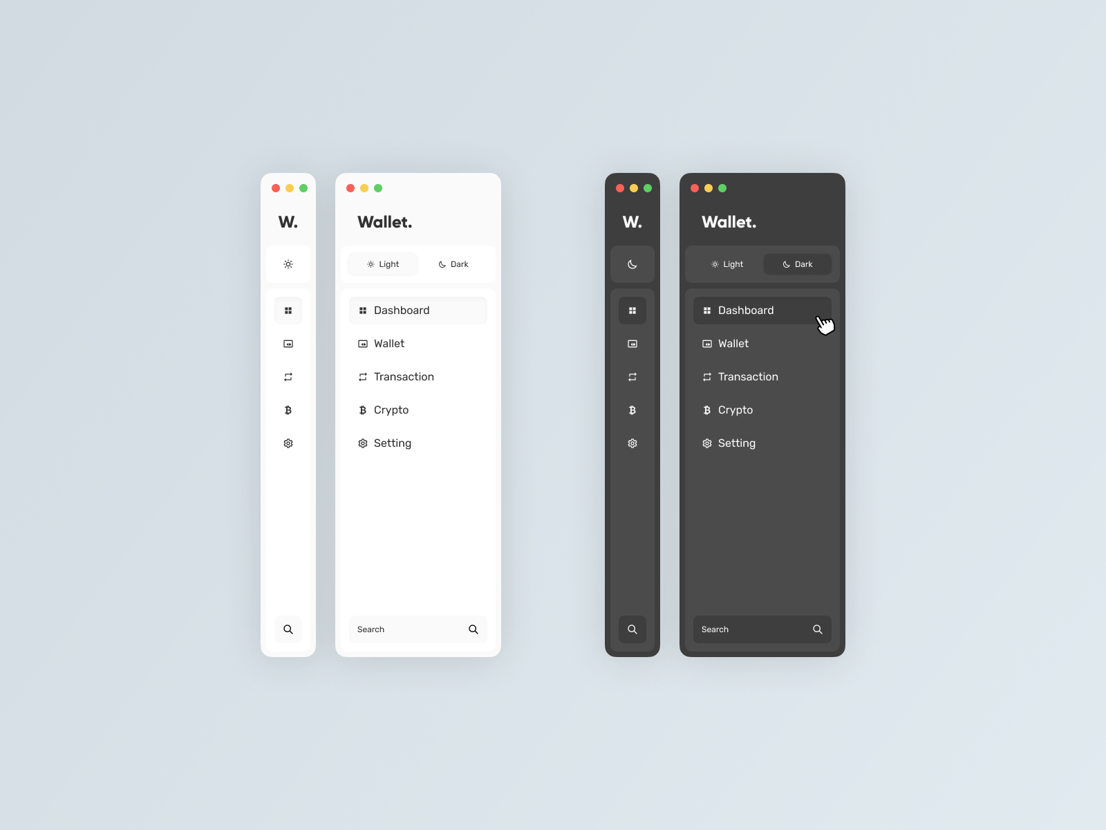 Sidebar navigation design - Dark / Light mode 🌗 by Antoine Piedanna on ...