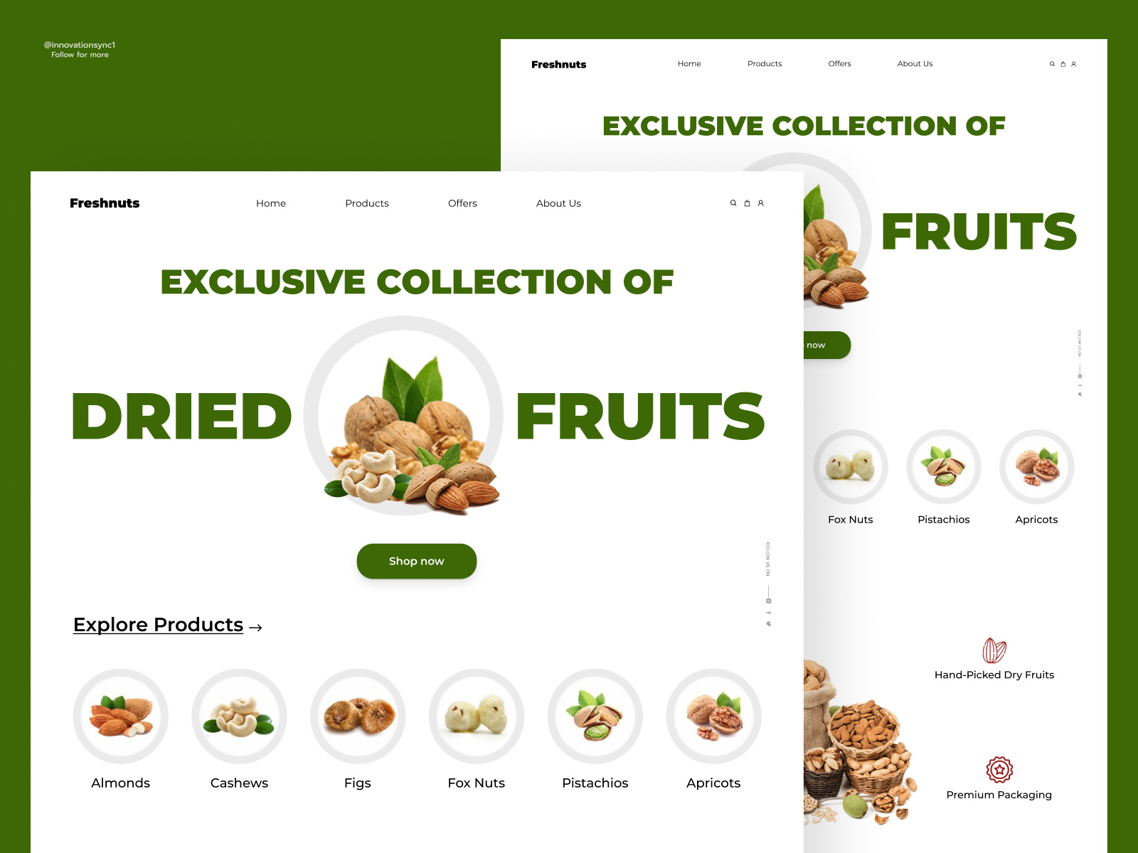 Dry Fruits Website Design by InnovationSync on Dribbble