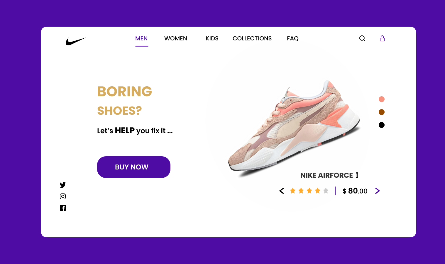 NIKE hero section by Muizat Akinbani on Dribbble