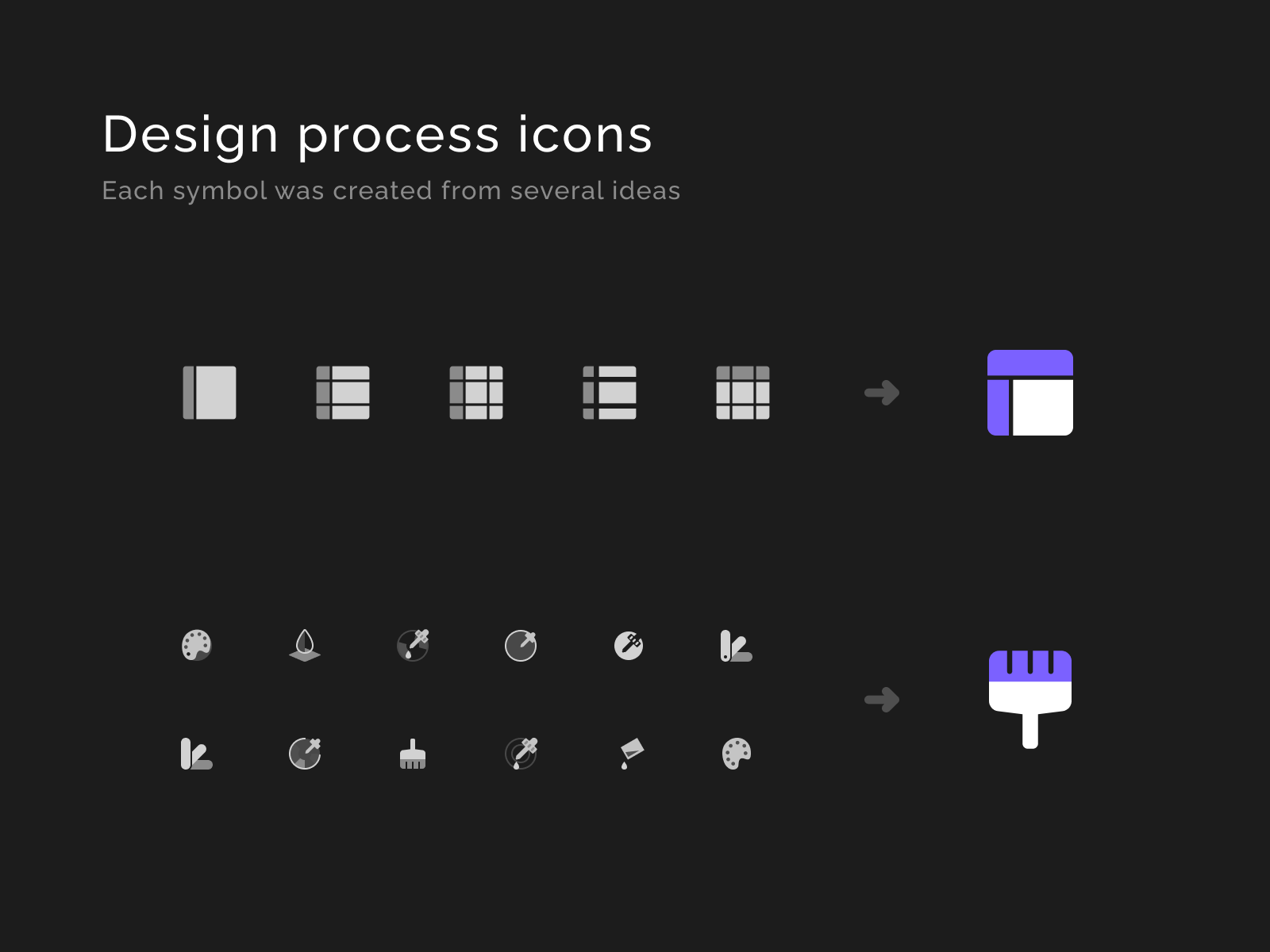 Design process icons for prototype app by Rengised on Dribbble
