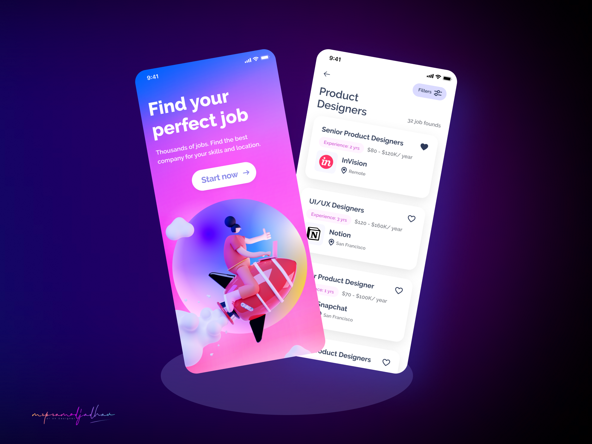 Job App Design by mrpramodjadhav on Dribbble