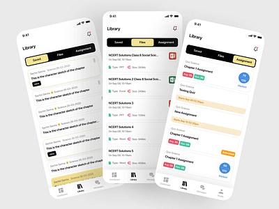 Education app - Library UI by Gowtham on Dribbble