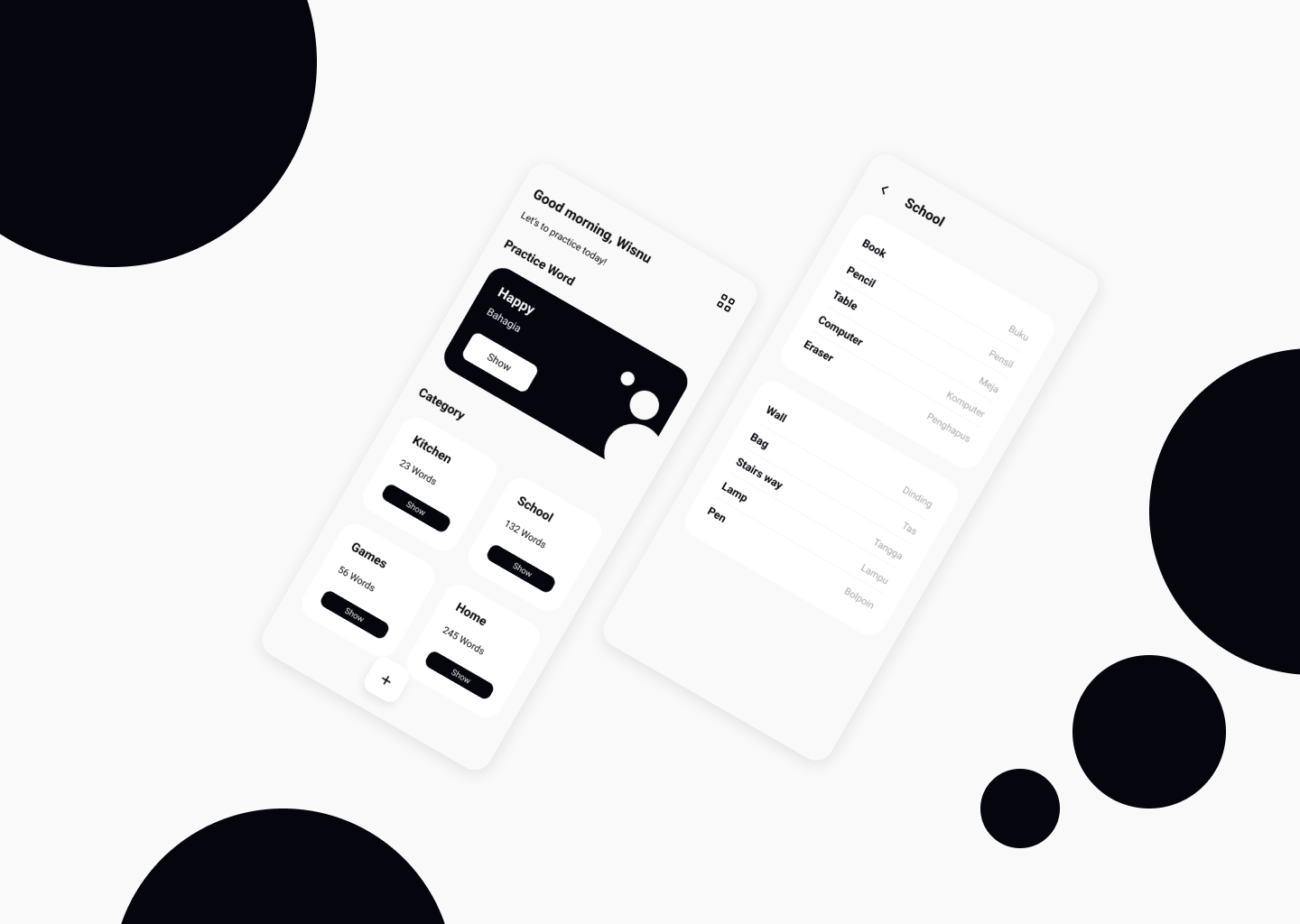 Vocabulary app UI design by Wisnu on Dribbble