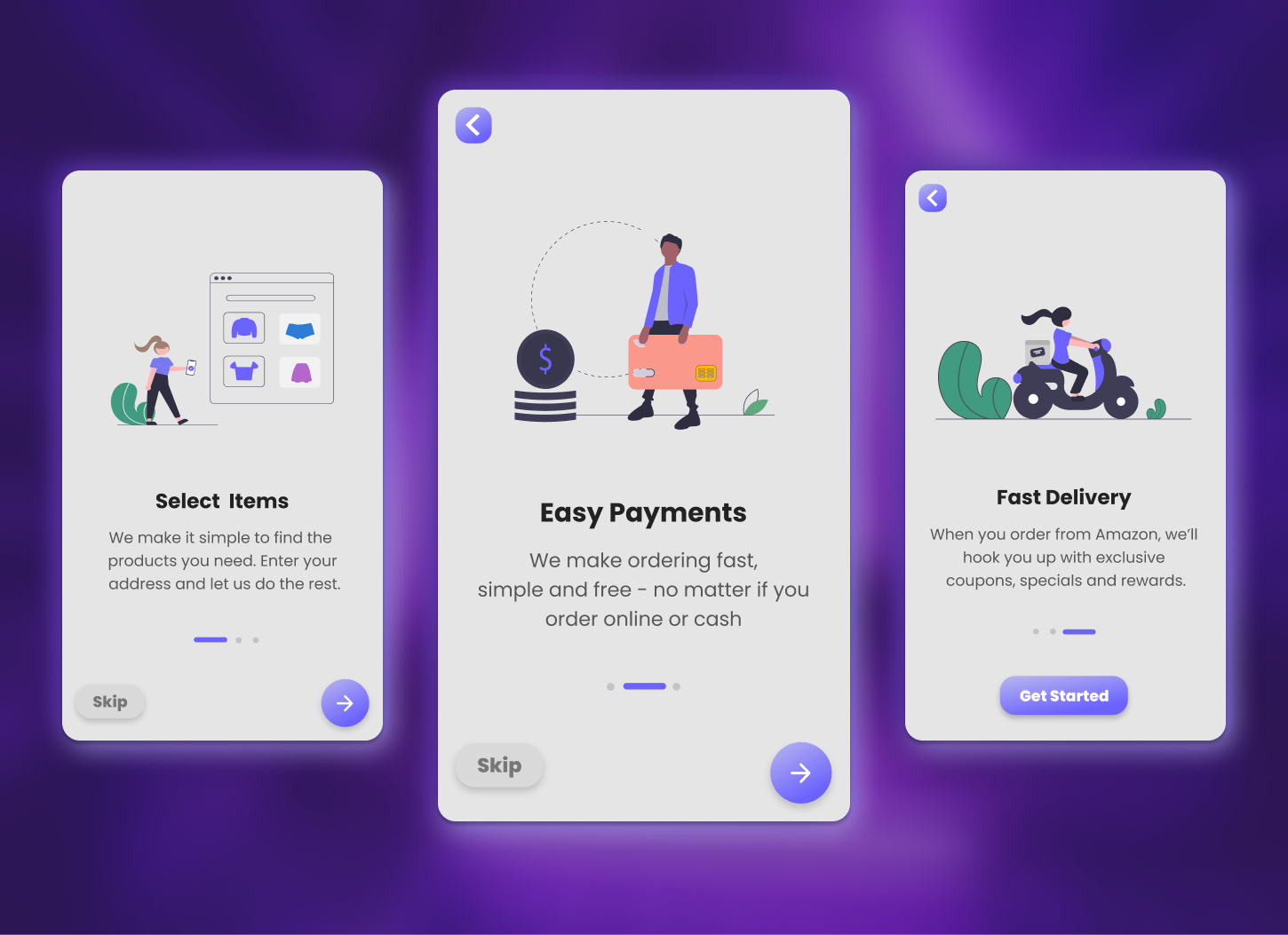 On boarding Screen Inspiration by Aliza Rahman on Dribbble