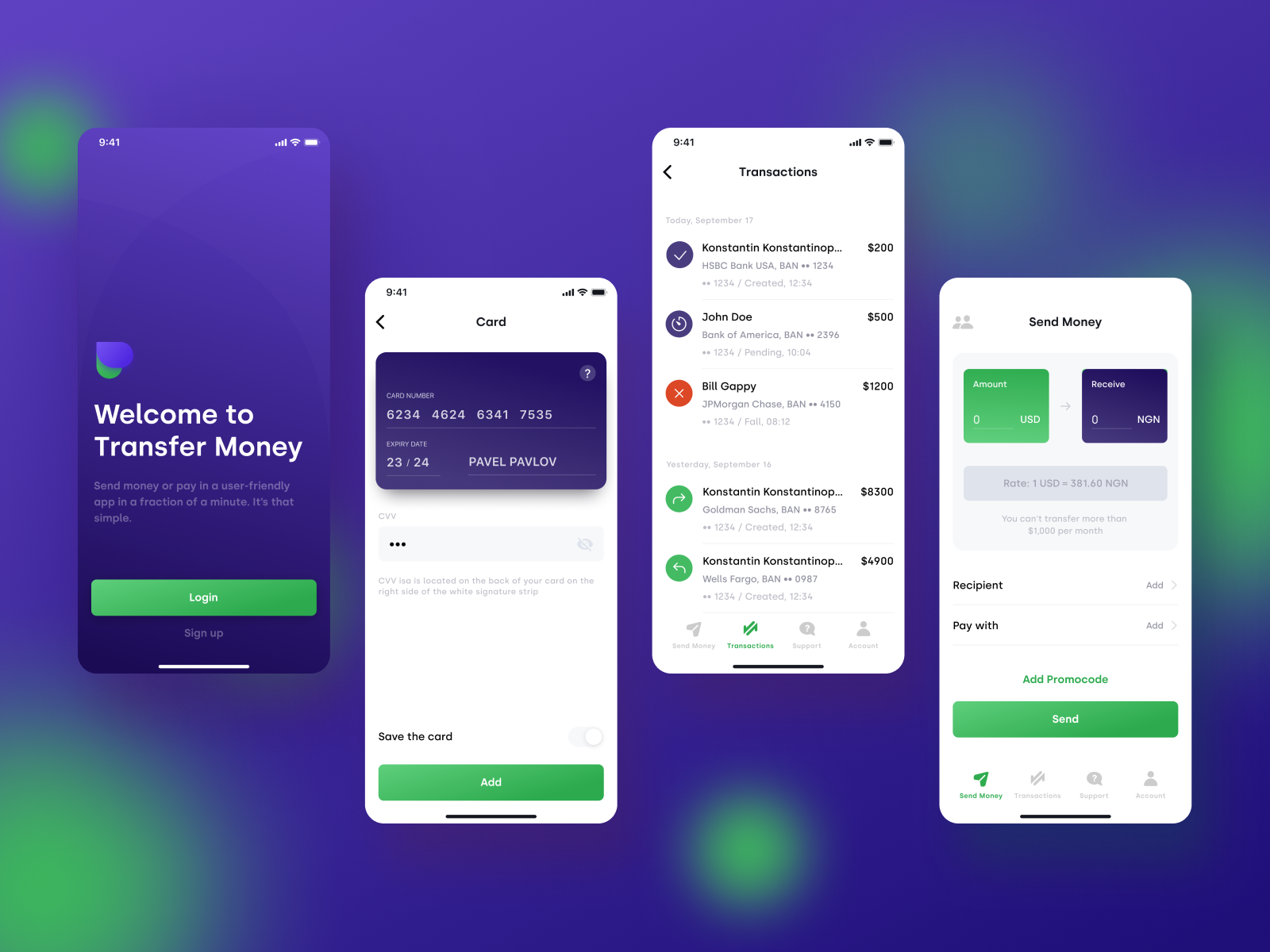 Mobile Bank Transfer App by Itexus on Dribbble