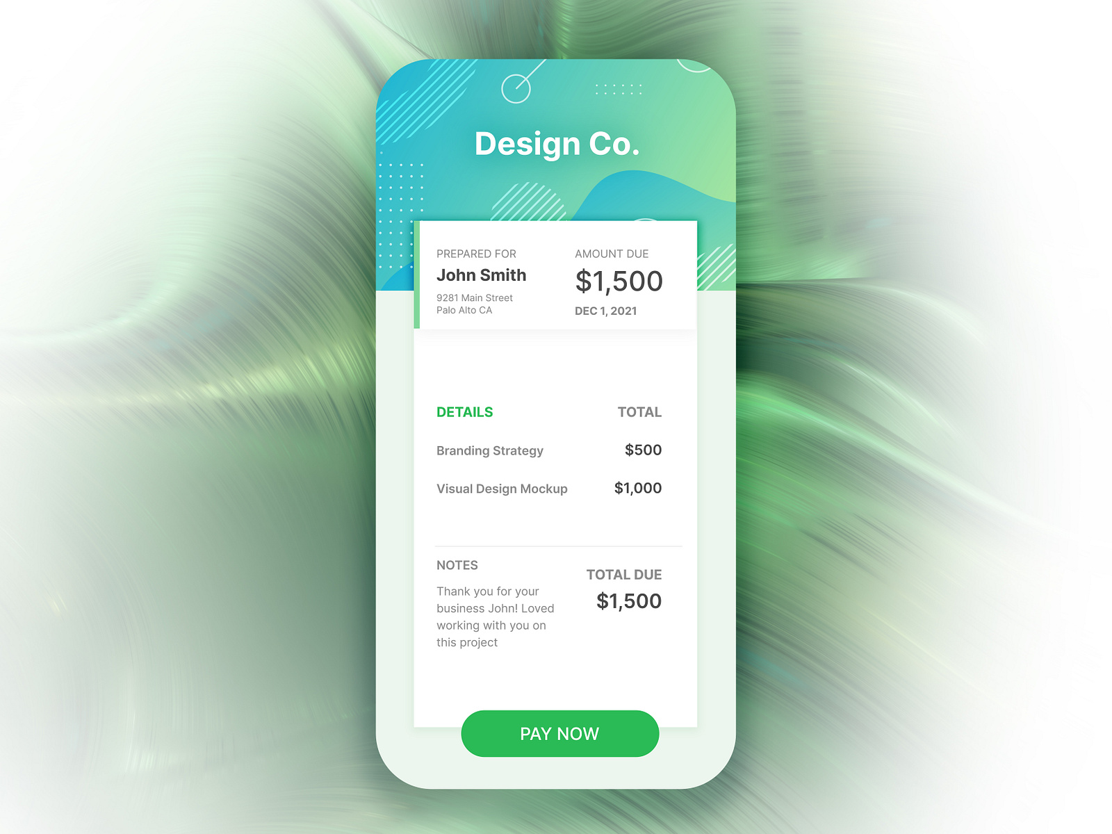 Daily UI Invoice Design by Rupert Reyneke on Dribbble
