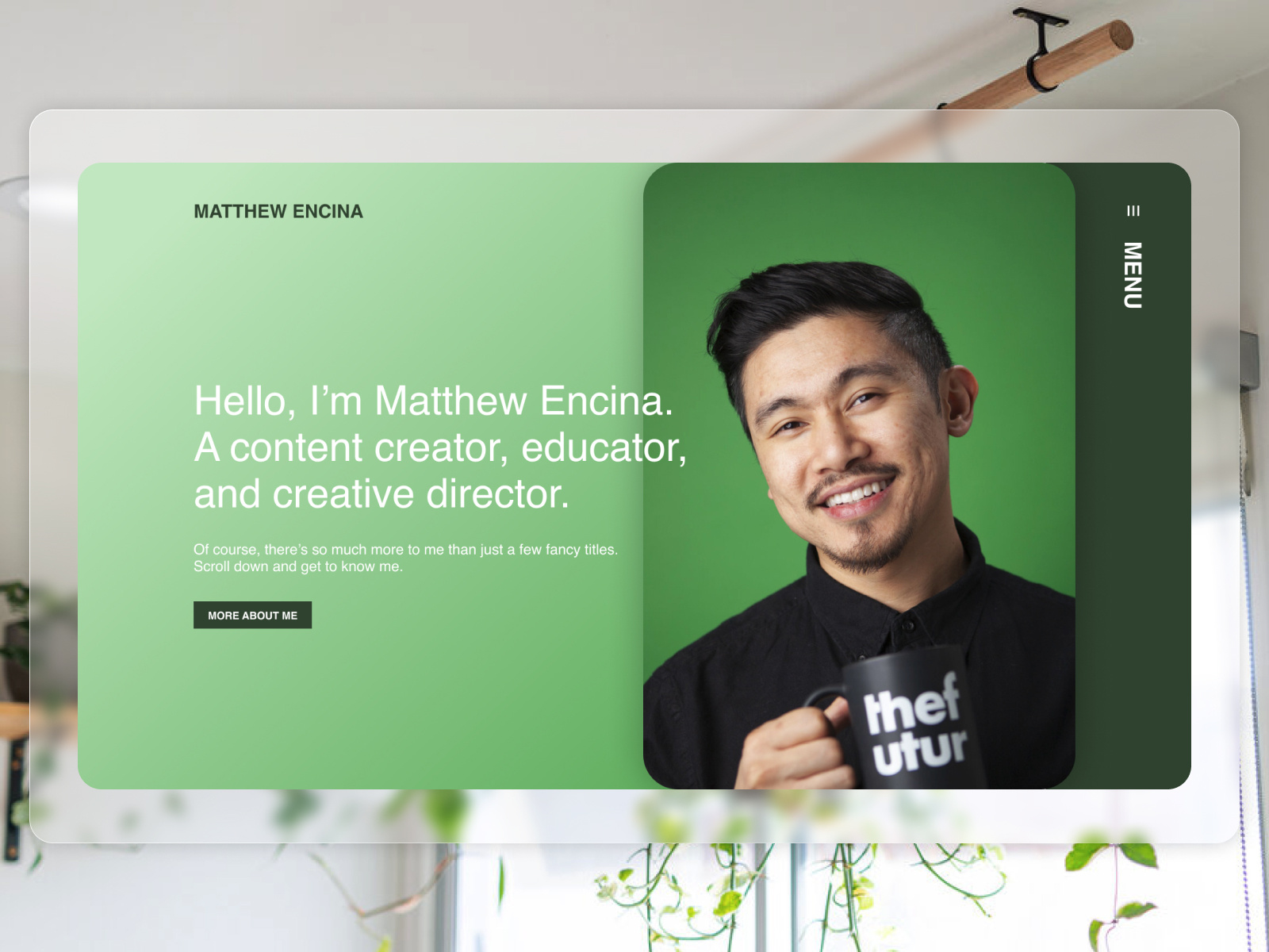 Matthew Encina - Hero - Website Design by Alexis Presa on Dribbble