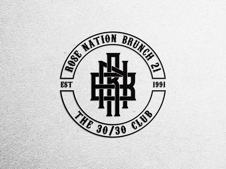 Initial lettering clothing brand RNB monogram logo by Saumen Roy on ...