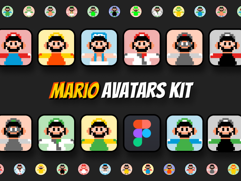 Mario Avatar and Characters Kit: Available on Figma by Tanishq Bhatia ...