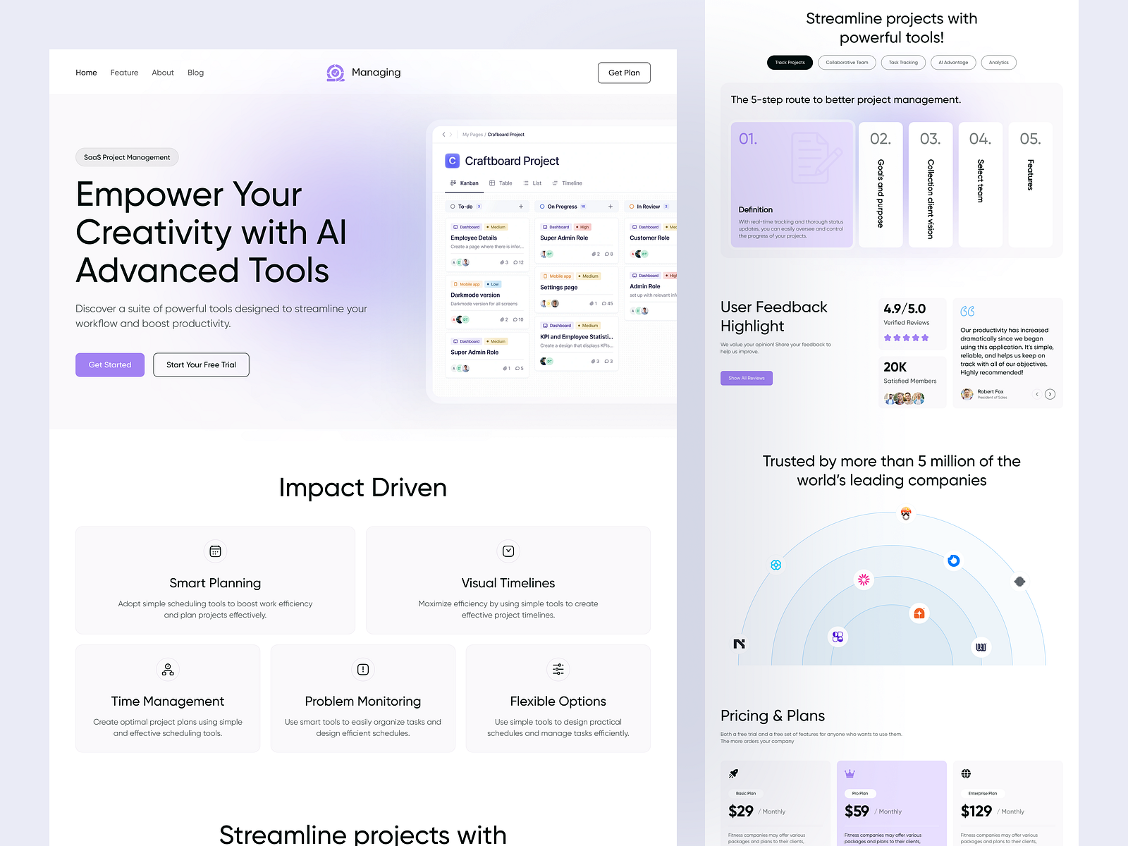 AI-Powered SaaS Project Management Landing Page by Oyasim Ahmed on Dribbble