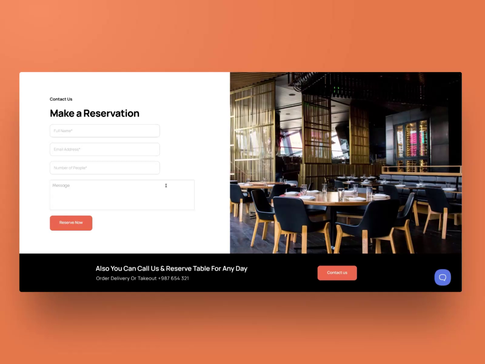 Restaurant Reservation Form Template by depicter on Dribbble