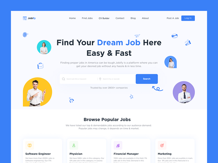 Jobify - Job Website Header by Jawadd on Dribbble