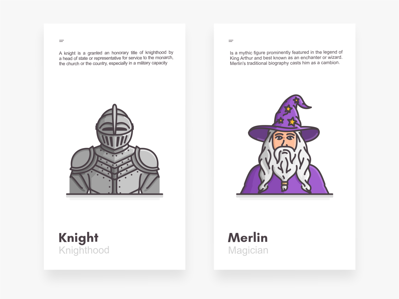 Knight & Merlin by Aleksandar Savić / Almigor Studio on Dribbble