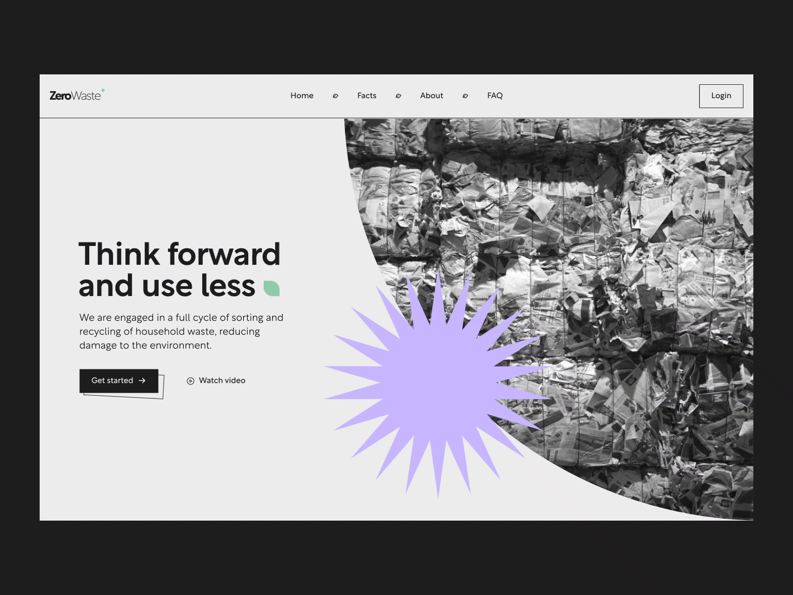 ZeroWaste - Web Design for Recycling Company by Outcrowd on Dribbble