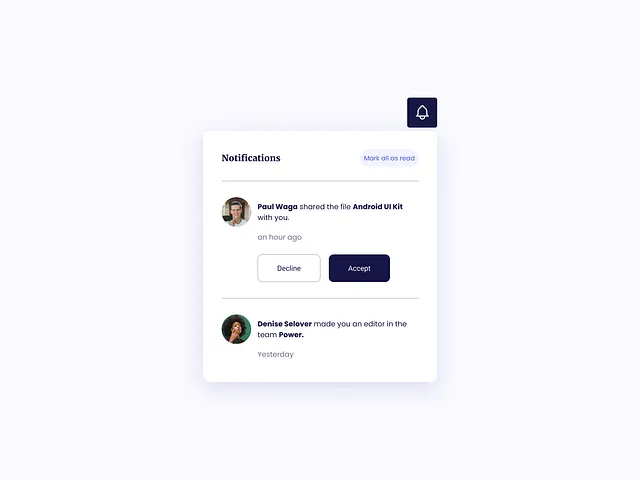 Notifications UI designs, themes, templates and downloadable graphic ...