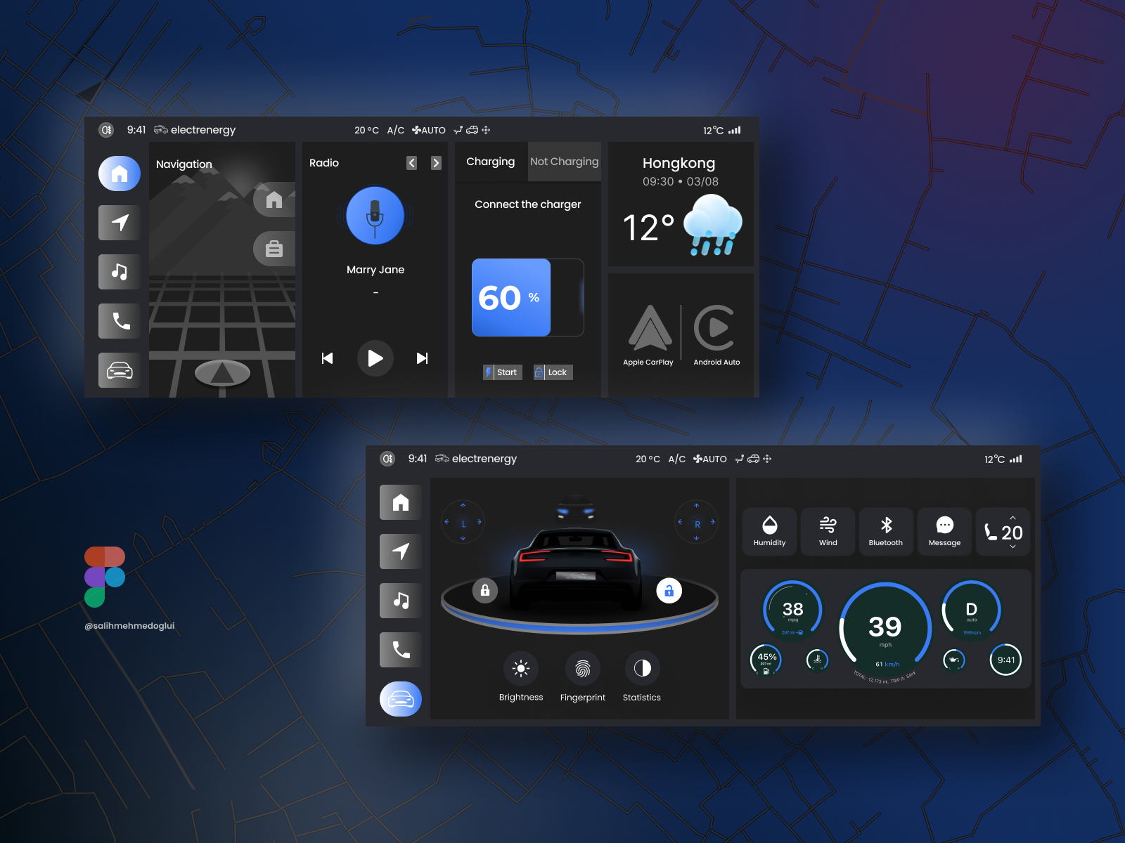 MG4 EV Tablet Screen UI Design ⚡ by Salih Mehmedoglu on Dribbble