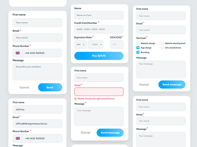 Contact Forms - UI Components by UI Adrian (Adrian Kuleszo) on Dribbble