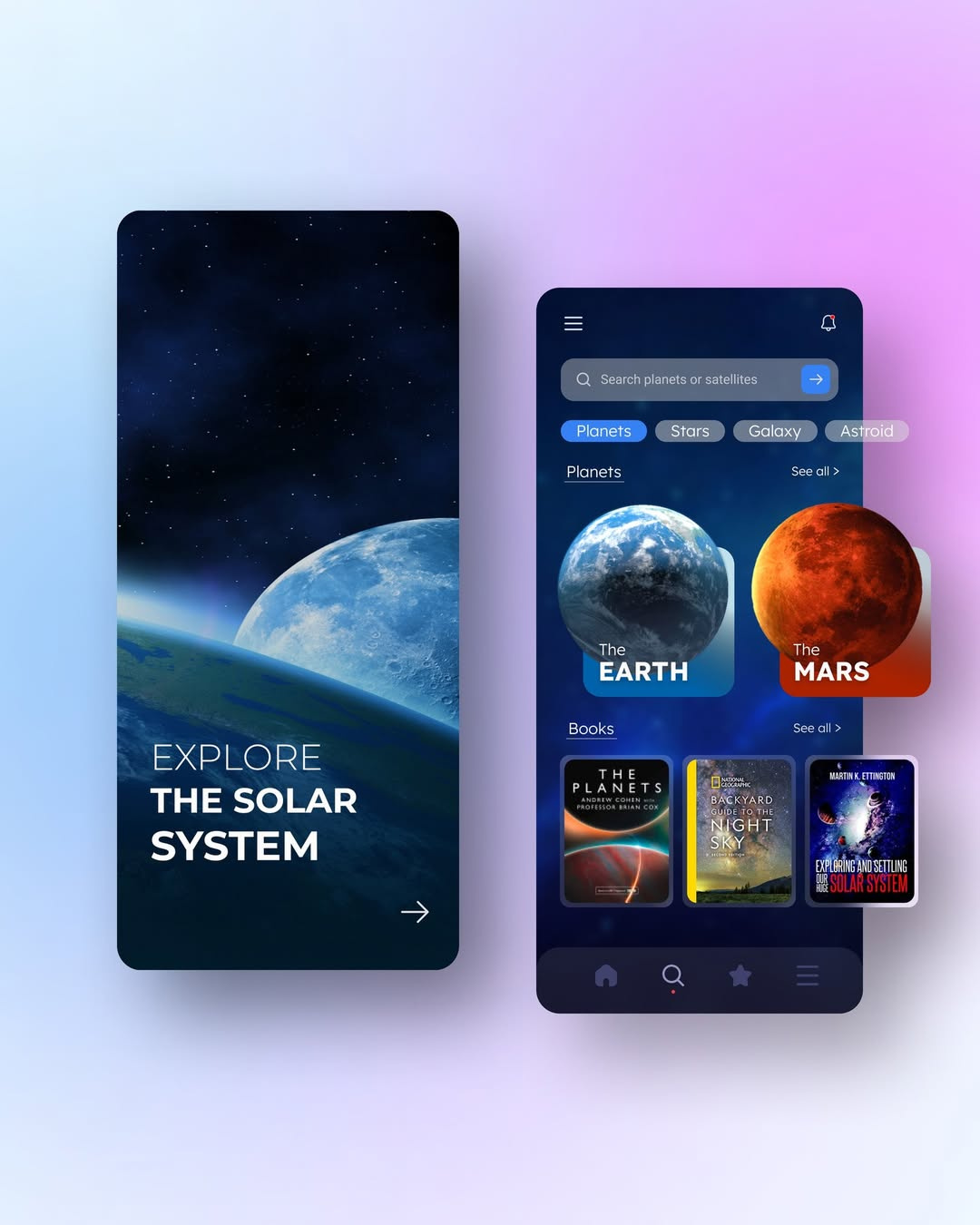 Solar System App UI Design by Shawon Graphics on Dribbble