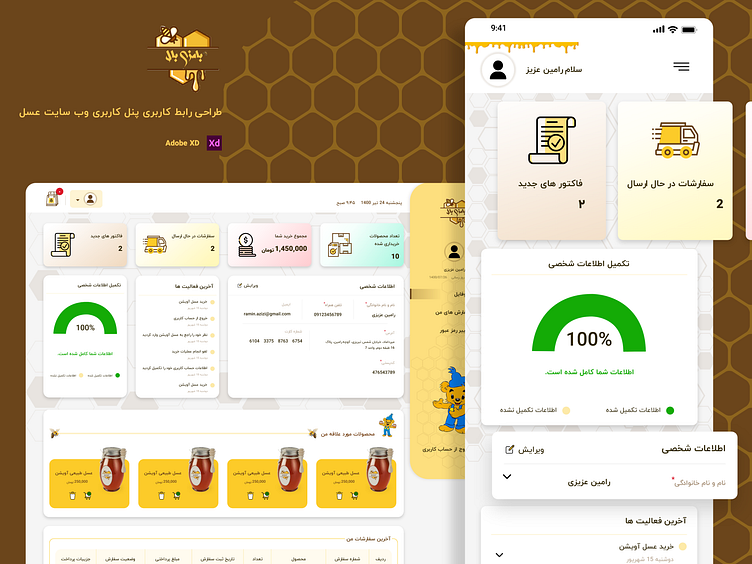 Responsive User panel ui design by sanaz farzadi on Dribbble
