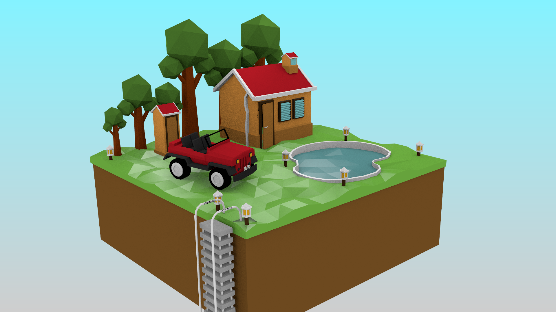 lowpoly 3d modelling by Saifur Rizal on Dribbble