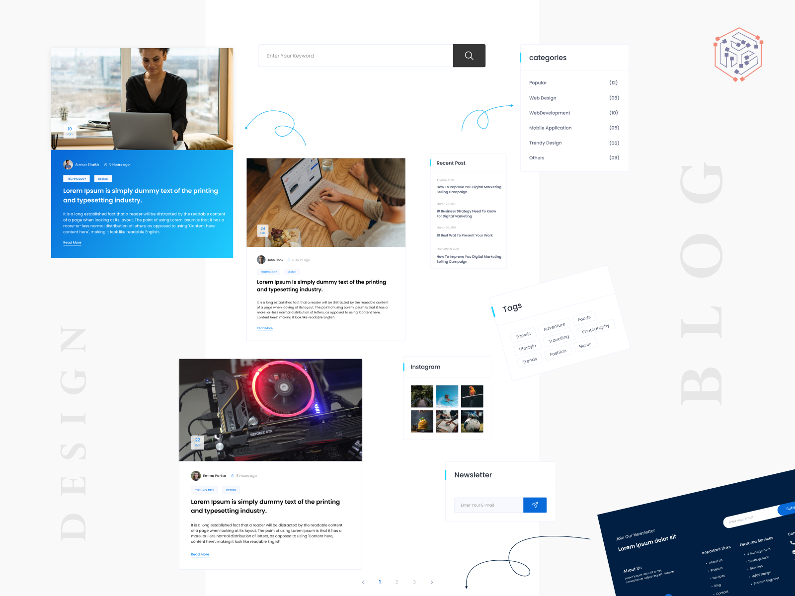 Blog Page Design by Nidish LLC on Dribbble