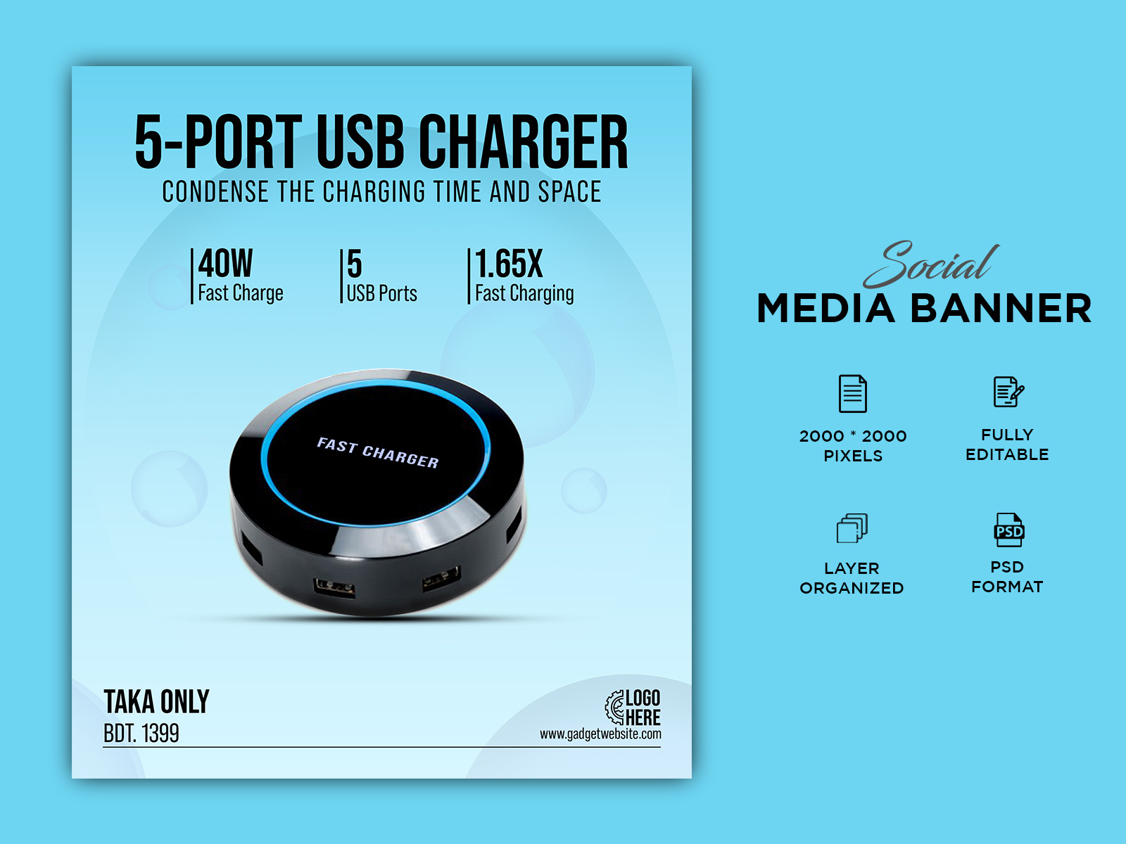 Charger Social Media Banner Banner by Shihab Uddin on Dribbble
