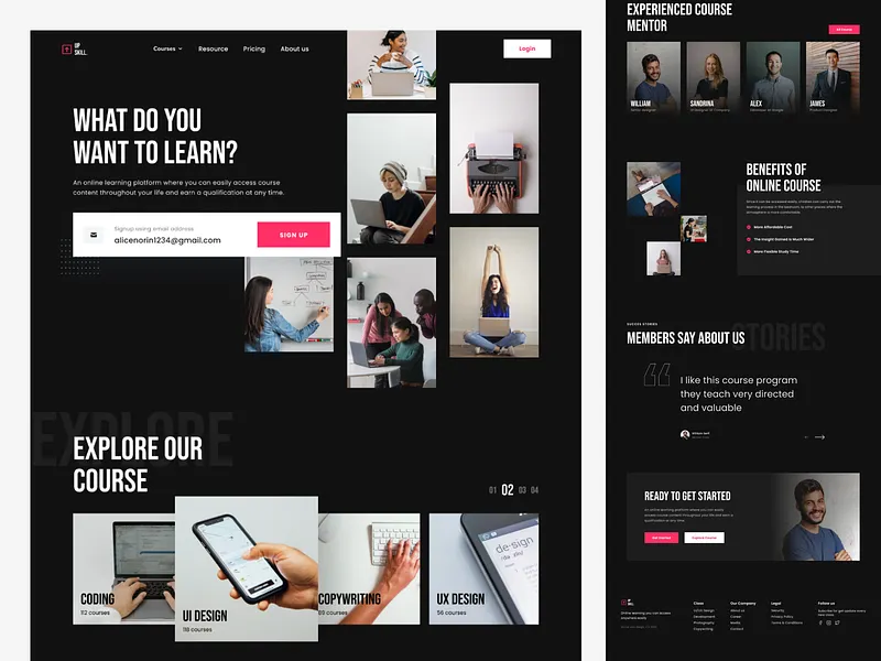 Course Landing Page designs, themes, templates and downloadable graphic ...