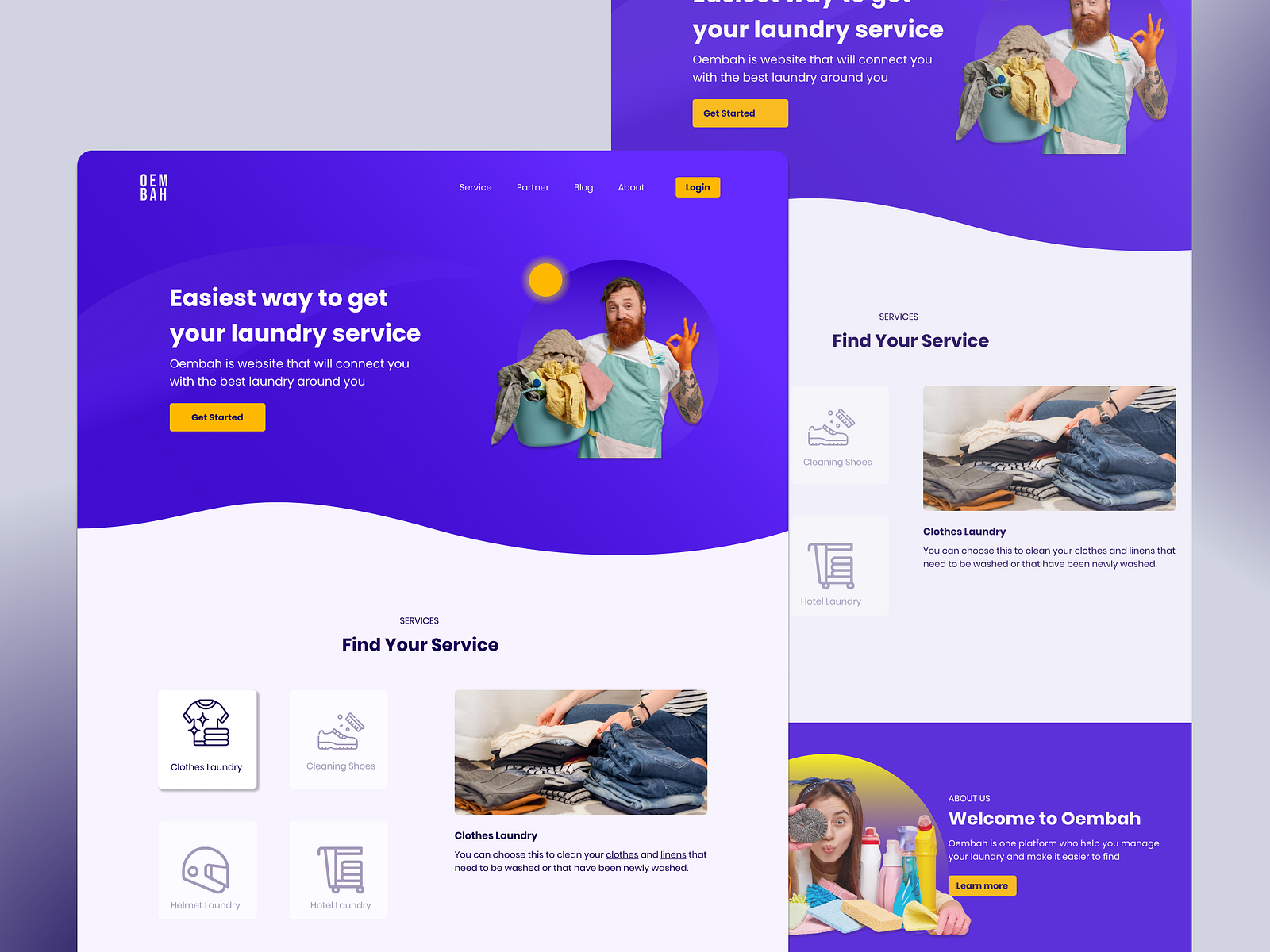 Landing Page Design Website Laundry by aisyahdmynt on Dribbble