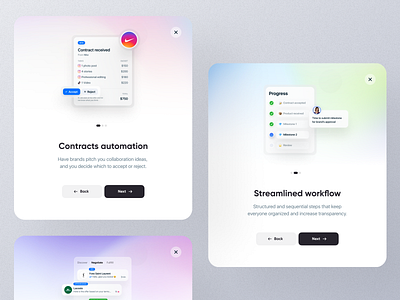 Desktop onboarding screens by Marina Budarina on Dribbble