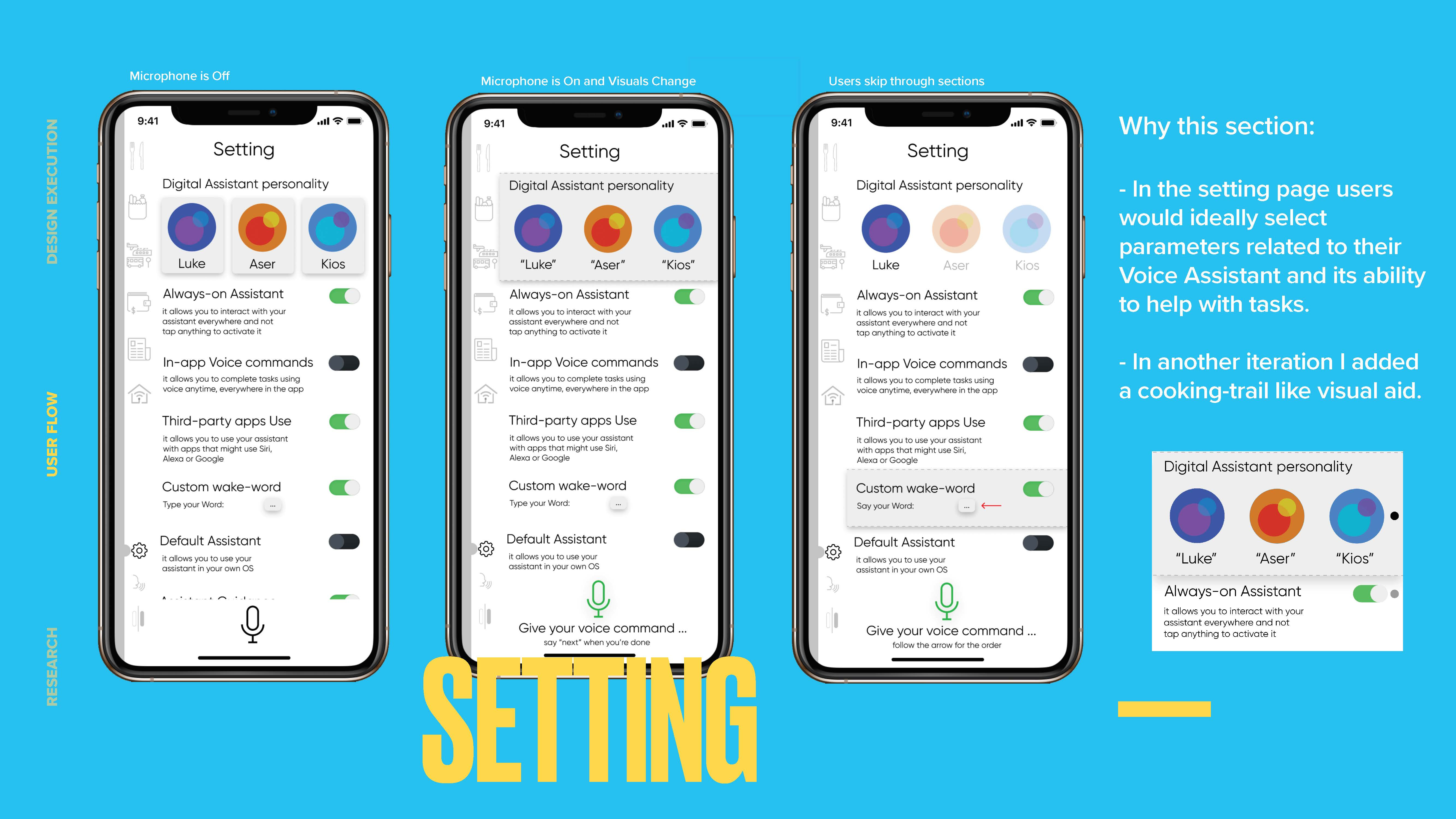 Voice Activated App (VUI) Use Case | UI, UX, Prototyping by Aldo Petruzzelli on Dribbble