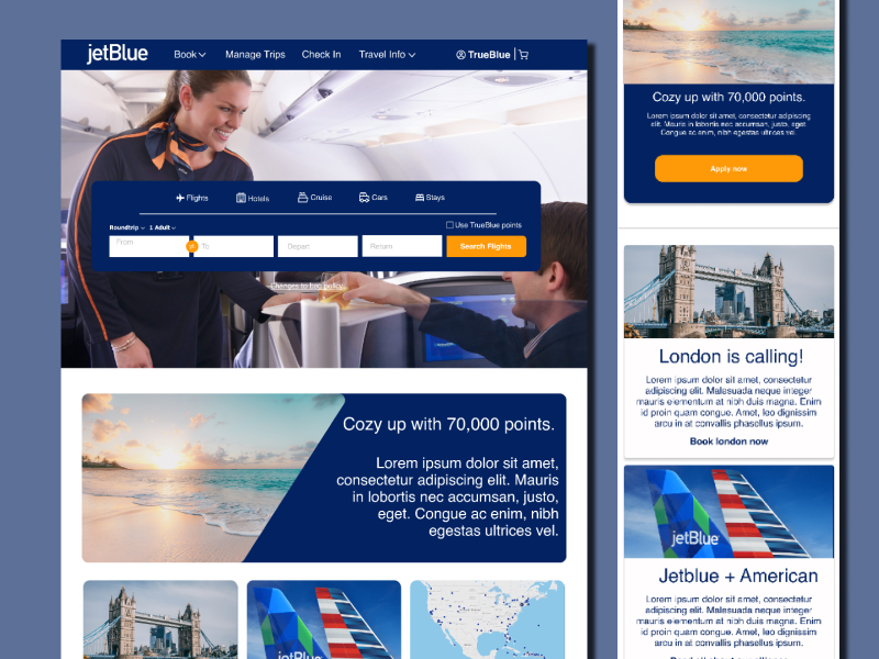 Jetblue Website Redesign by Rafi on Dribbble