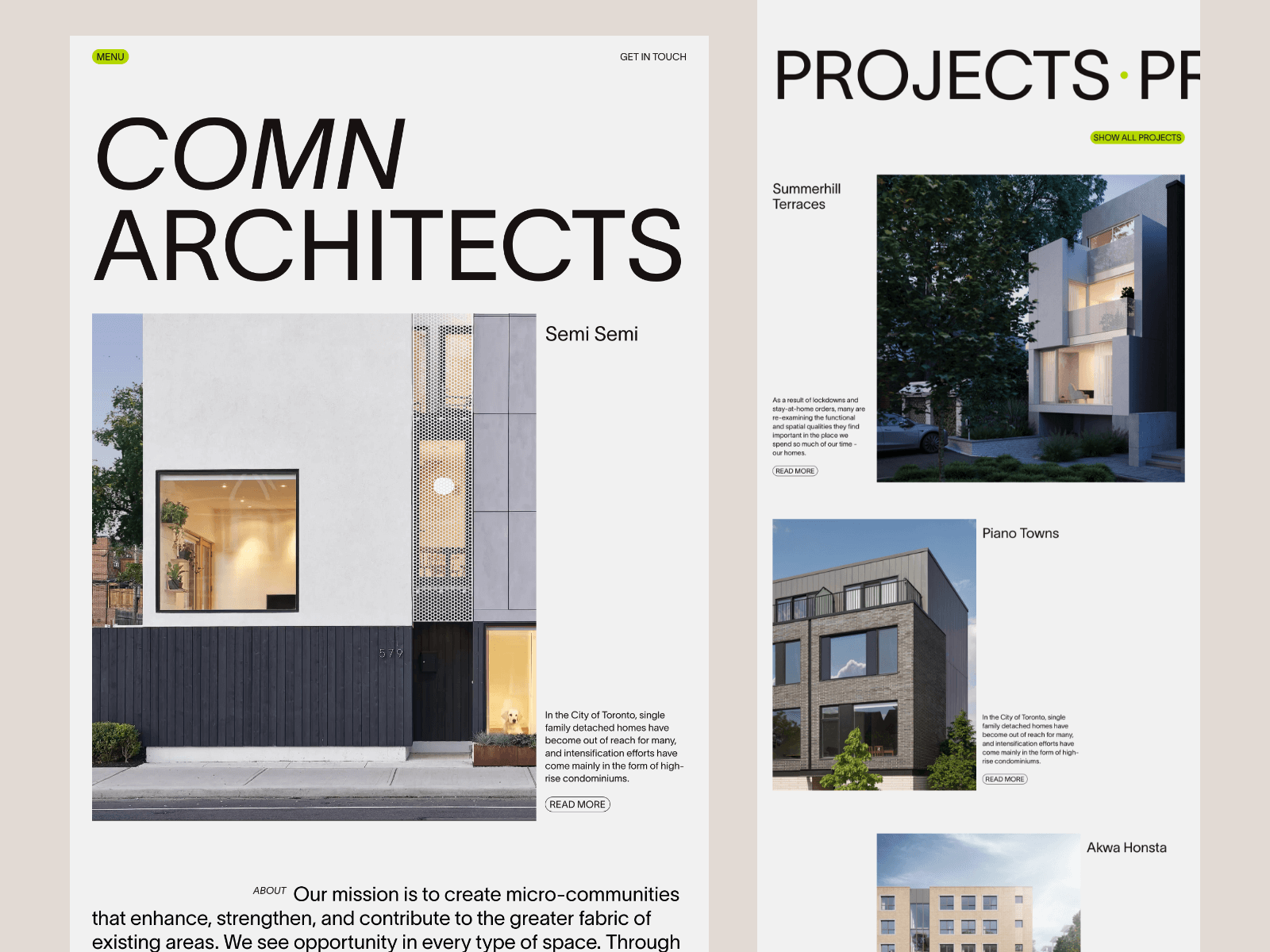 COMN Architects Landingpage Redesign | Architecture by Eduard Bodak on ...