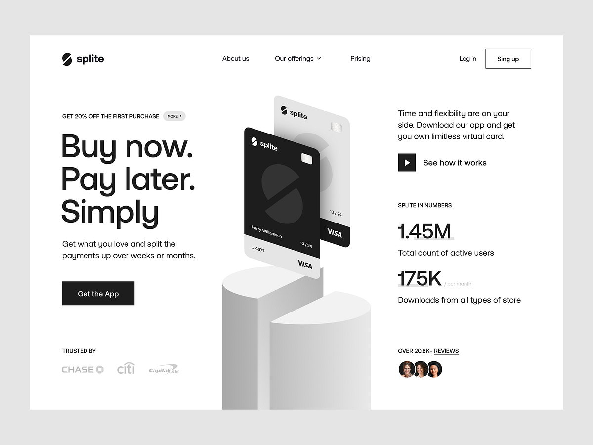Splite - BNPL Landing Page by Bogdan Falin for QClay on Dribbble