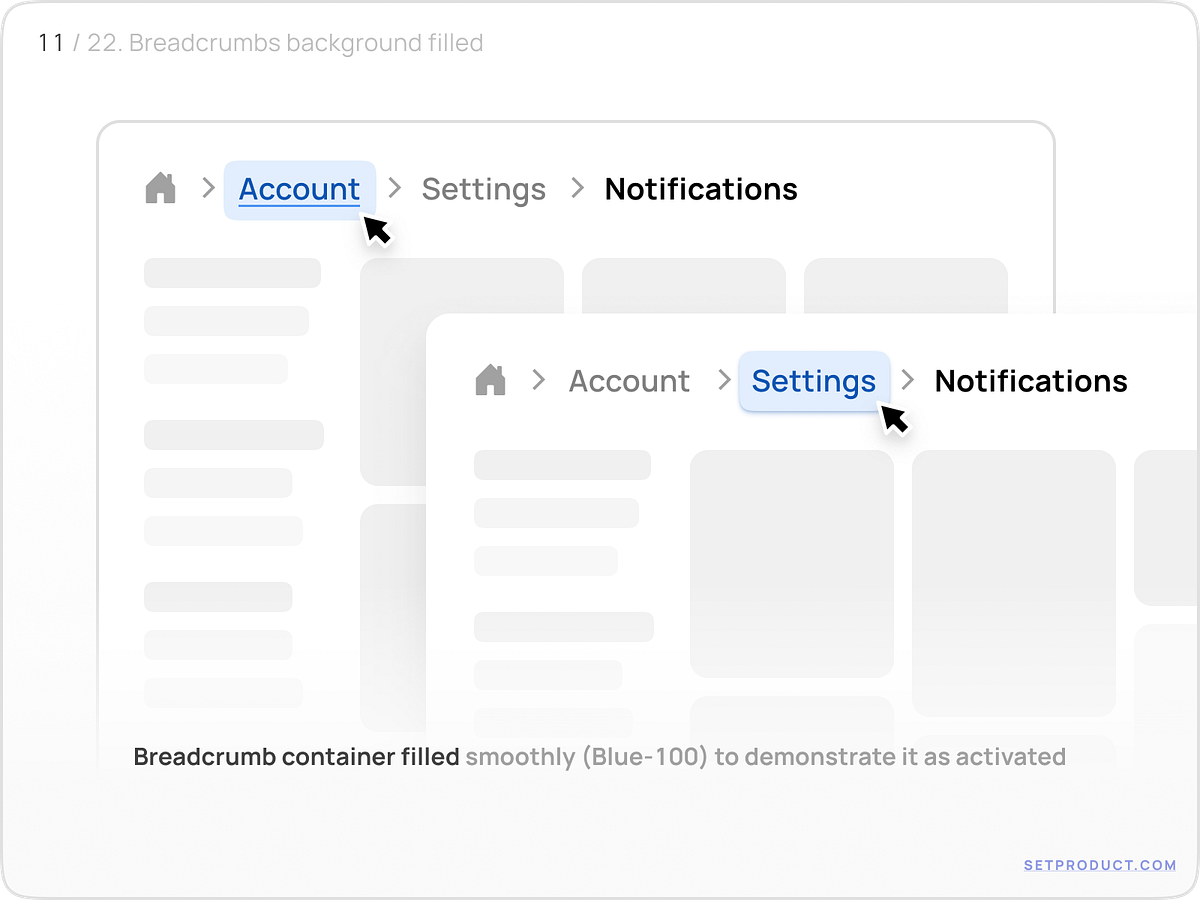 Breadcrumbs UI UX design by Roman Kamushken for Setproduct on Dribbble