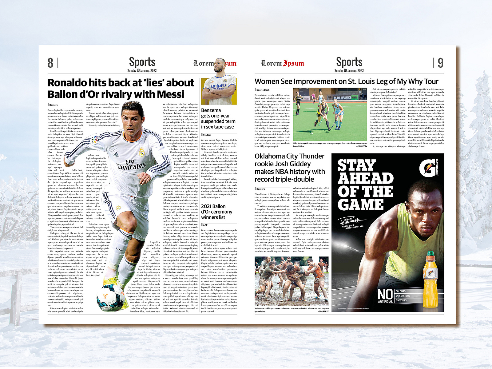 Sports Newspaper Layout Design by Md Shamim Ali on Dribbble