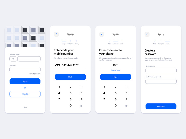 Mobile Sign Up by ilayda on Dribbble