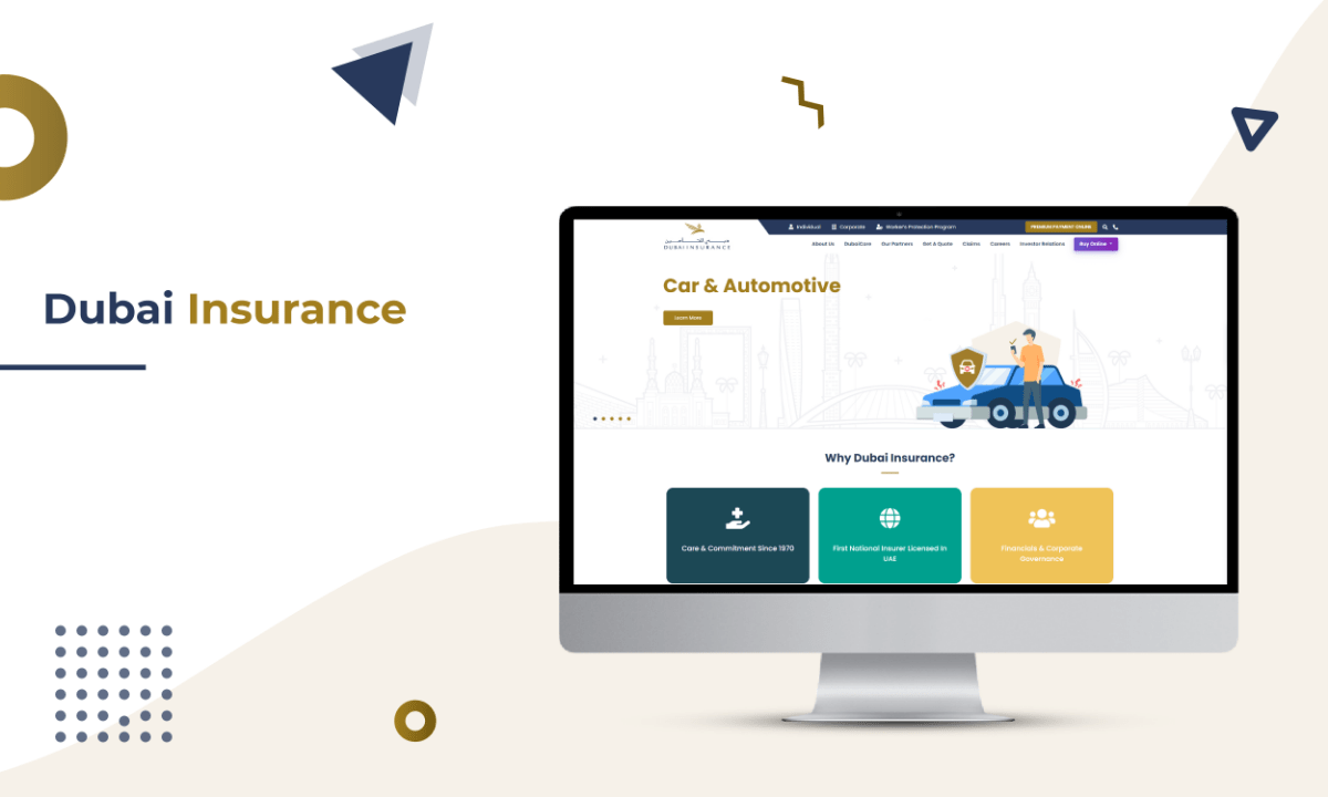 Website design of Dubai Insurance by I Can Infotech on Dribbble