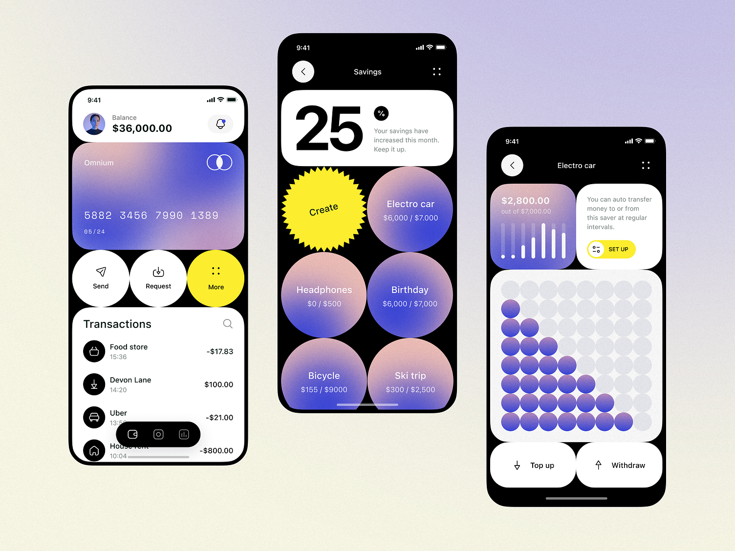 Finance service - Mobile app by Anastasia Golovko on Dribbble