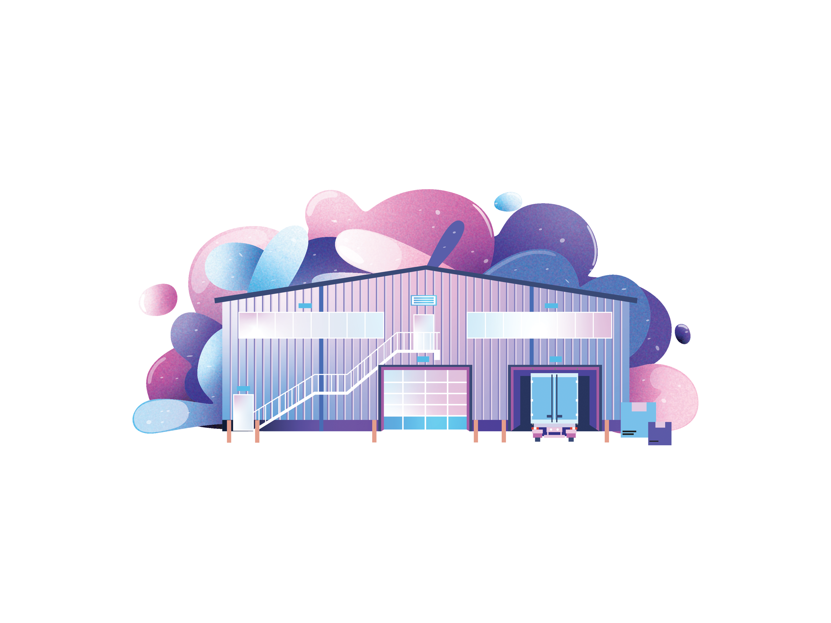 2D Building Illustration by Yuki Liu for SIBI on Dribbble