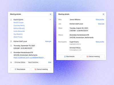 Calendar meeting details - layout exploration by Eugen Eşanu on Dribbble