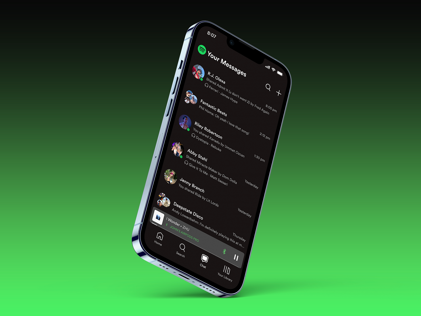 Spotify Messaging by John Allen on Dribbble Spotify Messaging by John Allen on Dribbble