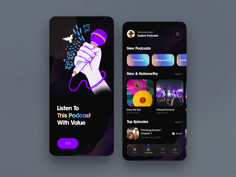 Podcast App - Mobile Design by Imran Molla for Orizon: UI/UX Design ...