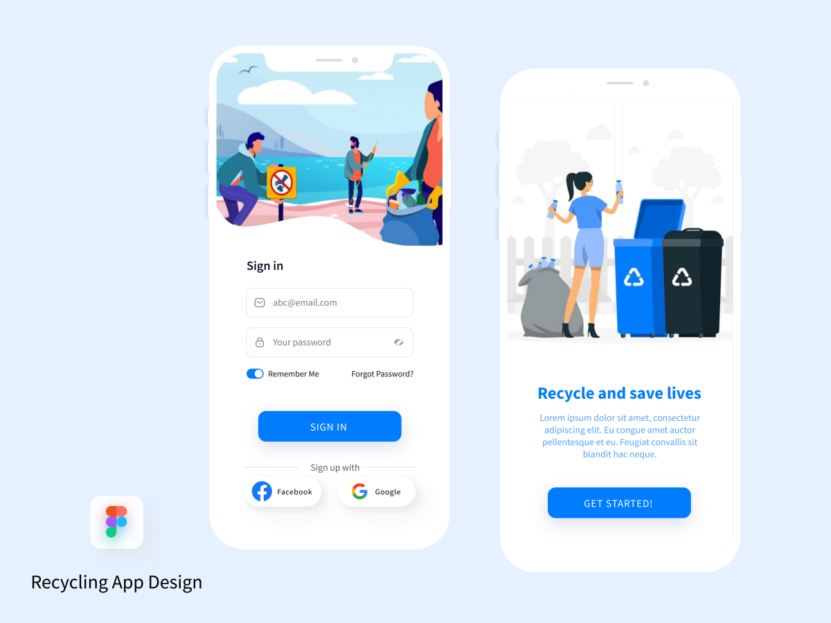 Recycling App Design by Glamorous Designs on Dribbble