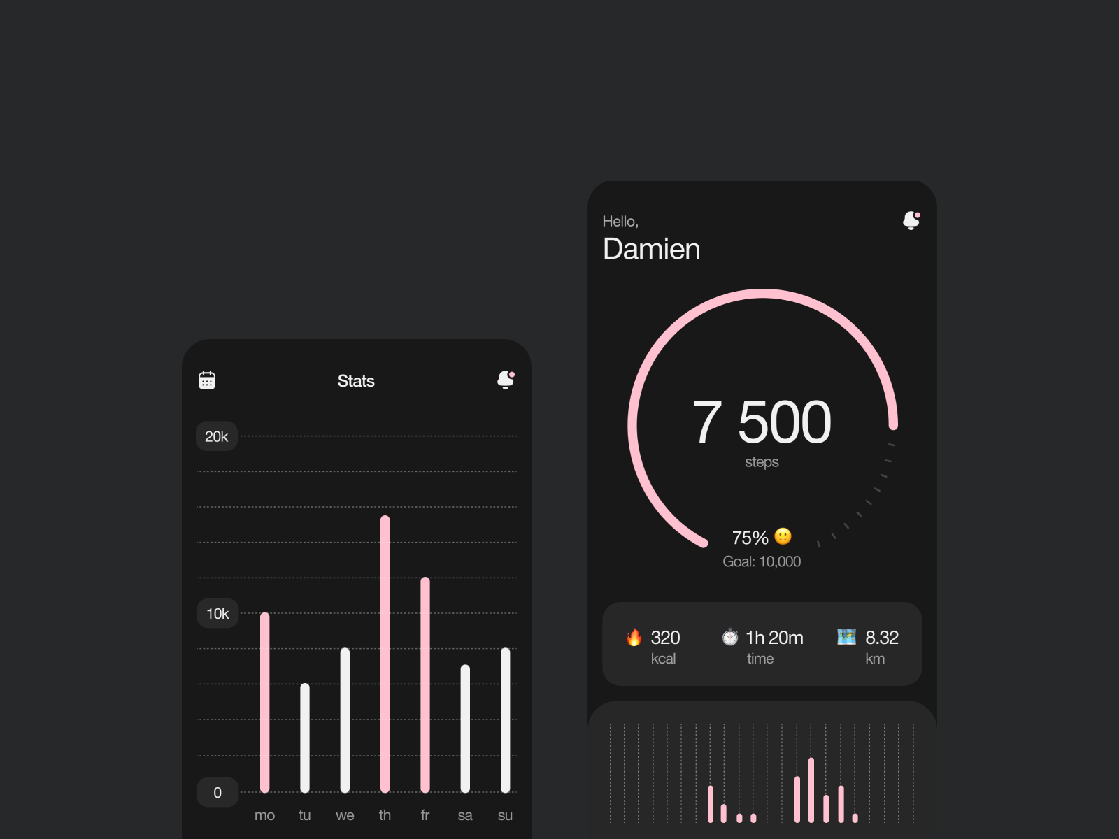 Steps Tracker iOS App by Elisabeth (M) for Techstack Design on Dribbble